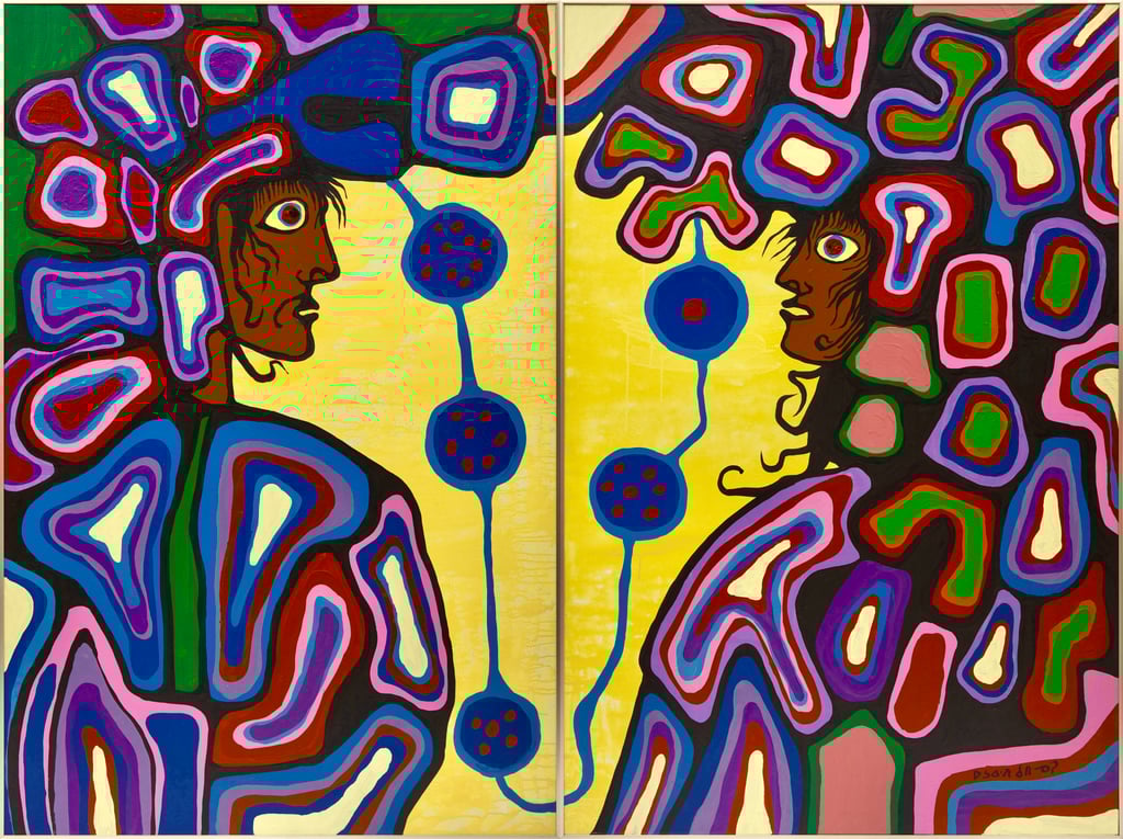 Master And Chela by Norval Morrisseau | Mayberry Fine Art