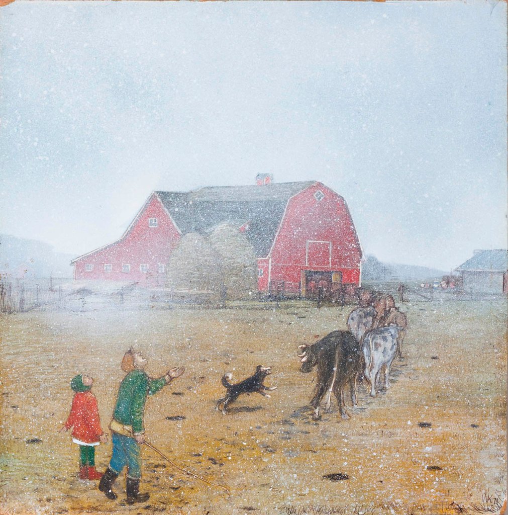 The First Snowfall by William Kurelek | Mayberry Fine Art