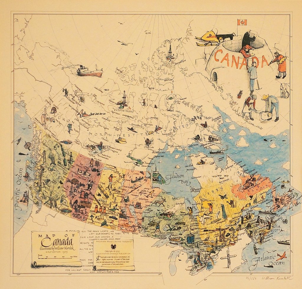 Map of Canada by William Kurelek | Mayberry Fine Art