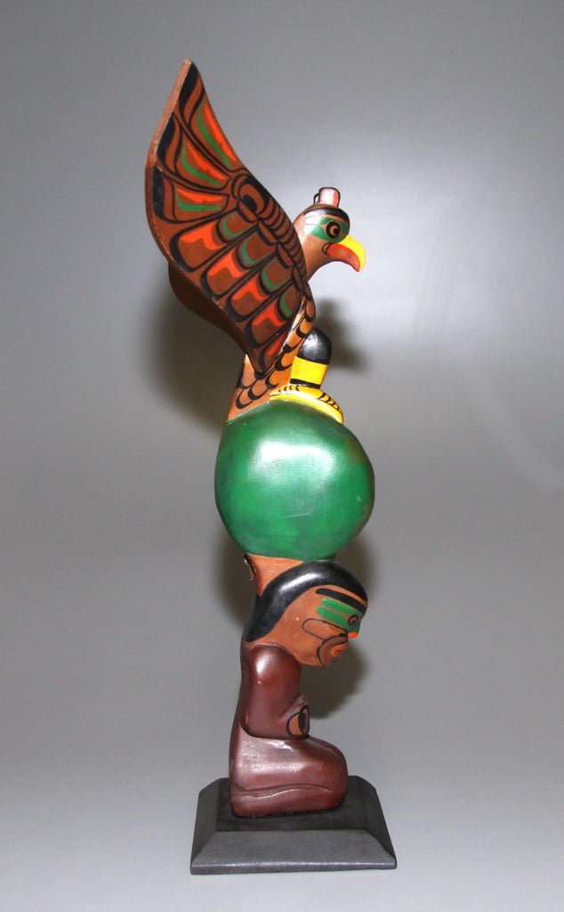 Totemland Pole (Eagle and Kneeling Man) by Ellen Neel | Mayberry Fine Art