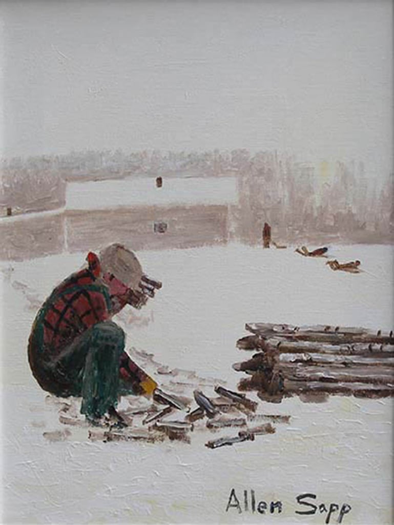 My Dad Works While We Play by Allen Sapp | Mayberry Fine Art