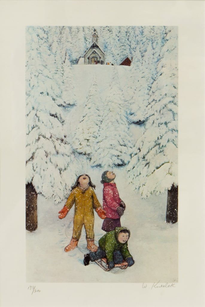 Catching Snowflakes by William Kurelek | Mayberry Fine Art