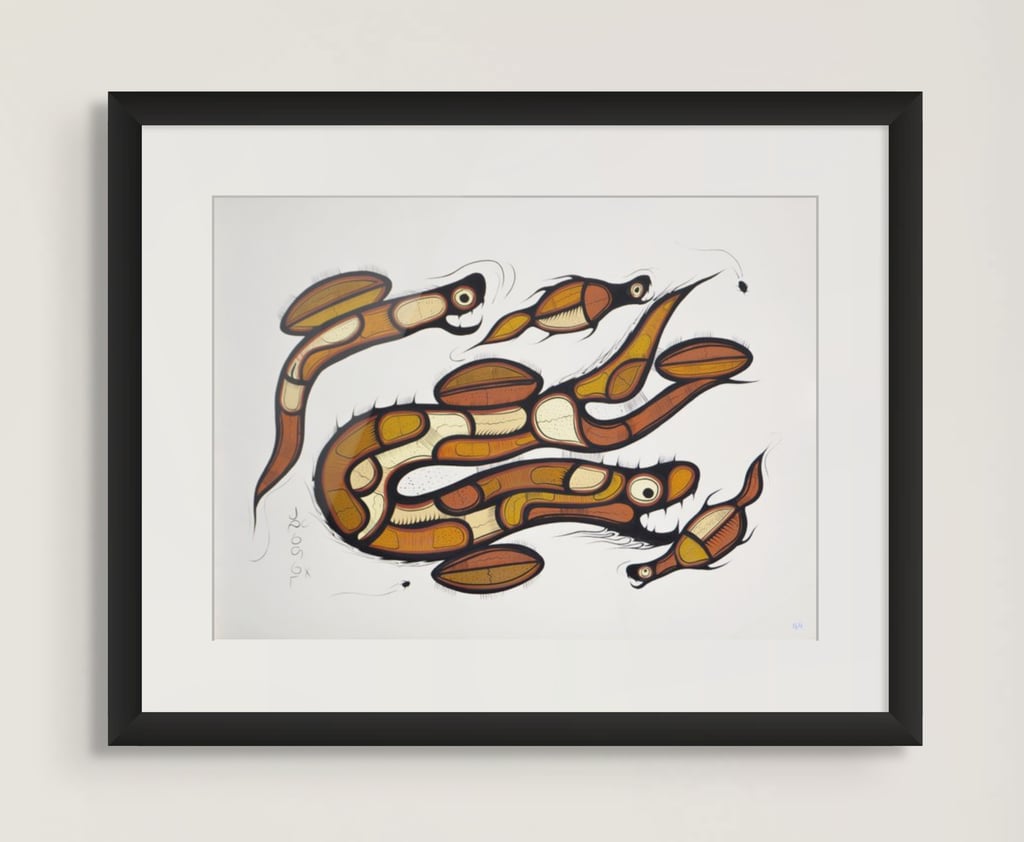 Jackfish and its preys by Josh Kakegamic | Mayberry Fine Art